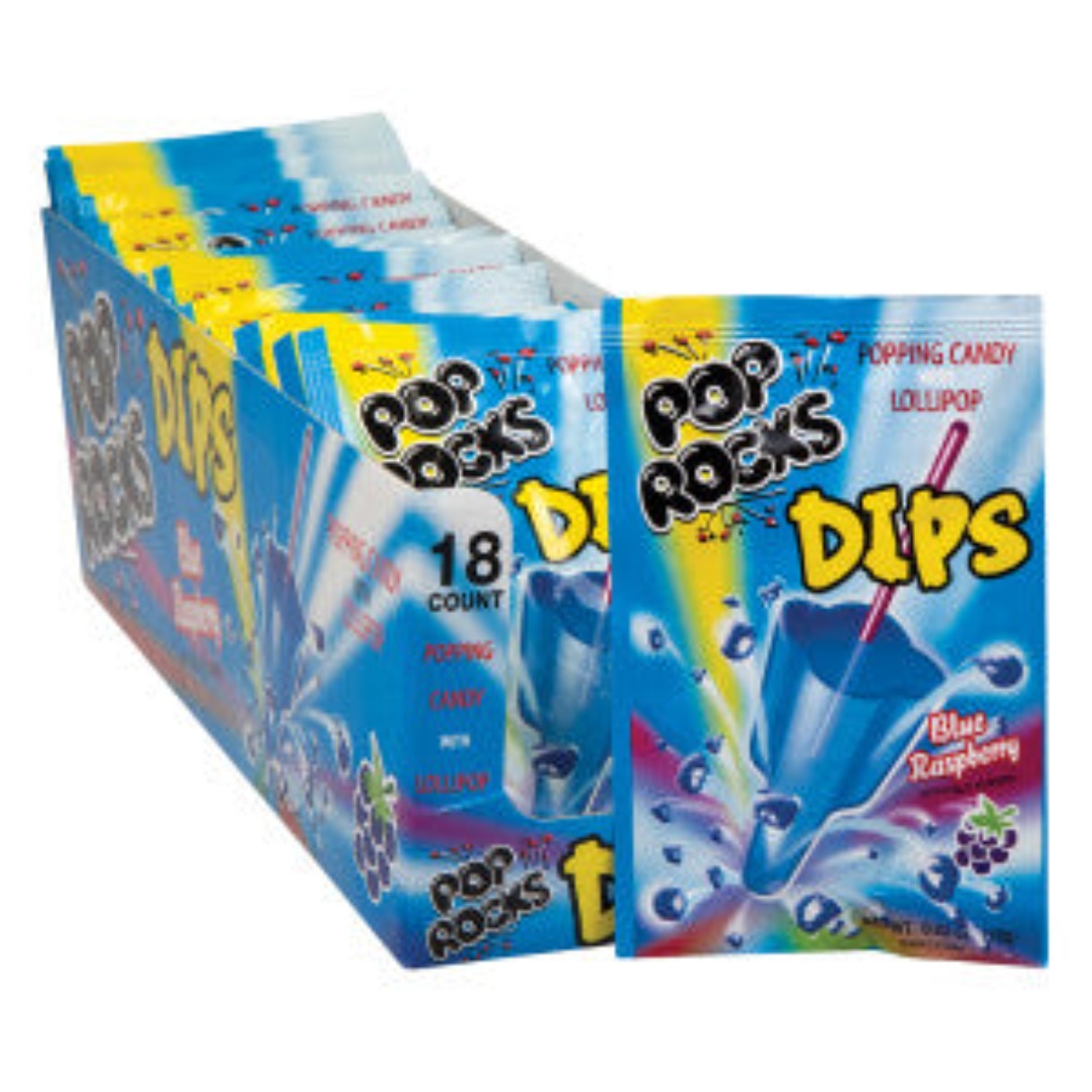 Pop Rocks Blue Raspberry Dips Popping Candy 0.63oz - 216ct – I Got Your ...