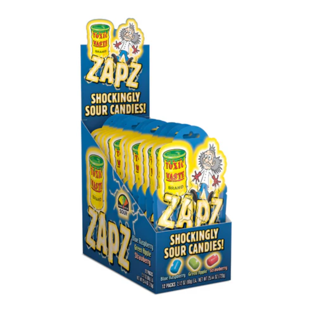 Toxic Waste Zaps Sour Candies 2.12oz - 12ct – I Got Your Candy