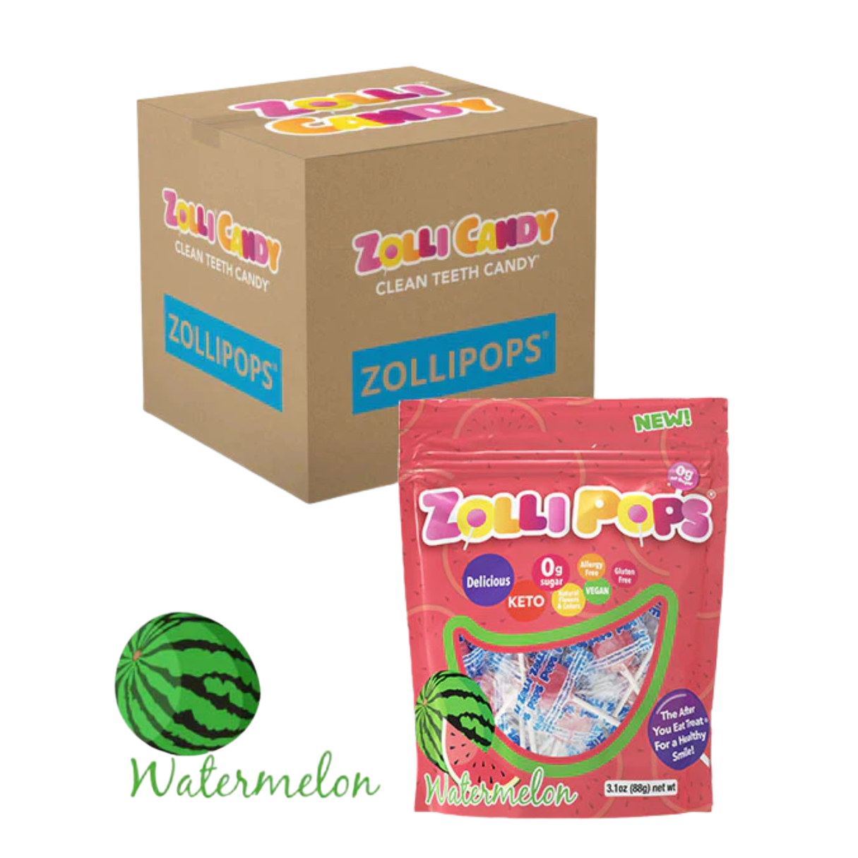 Zollipops Watermelon 3.1oz - 24ct – I Got Your Candy