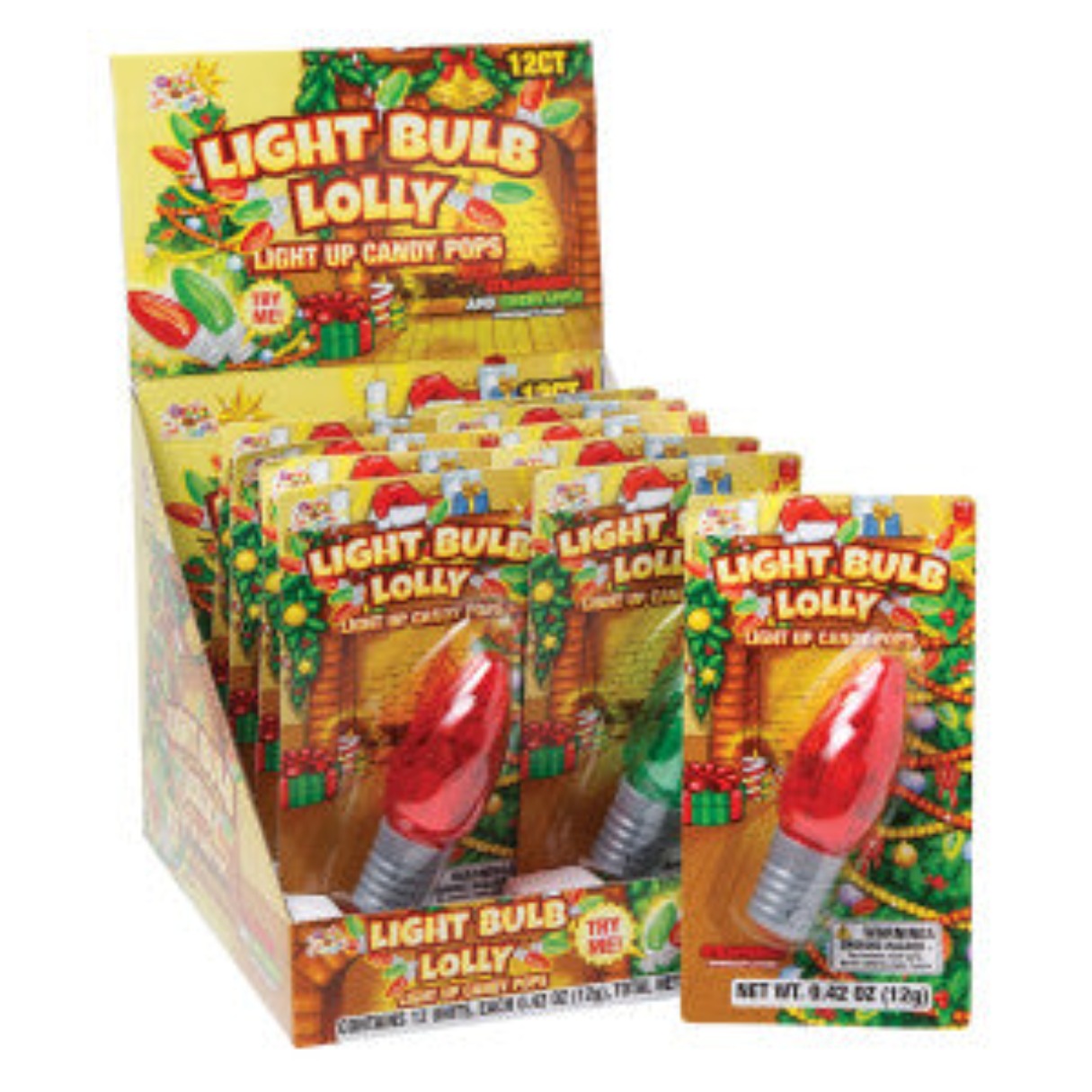 Christmas Light Up Bulb Lollipops 0.42oz - 12ct – I Got Your Candy