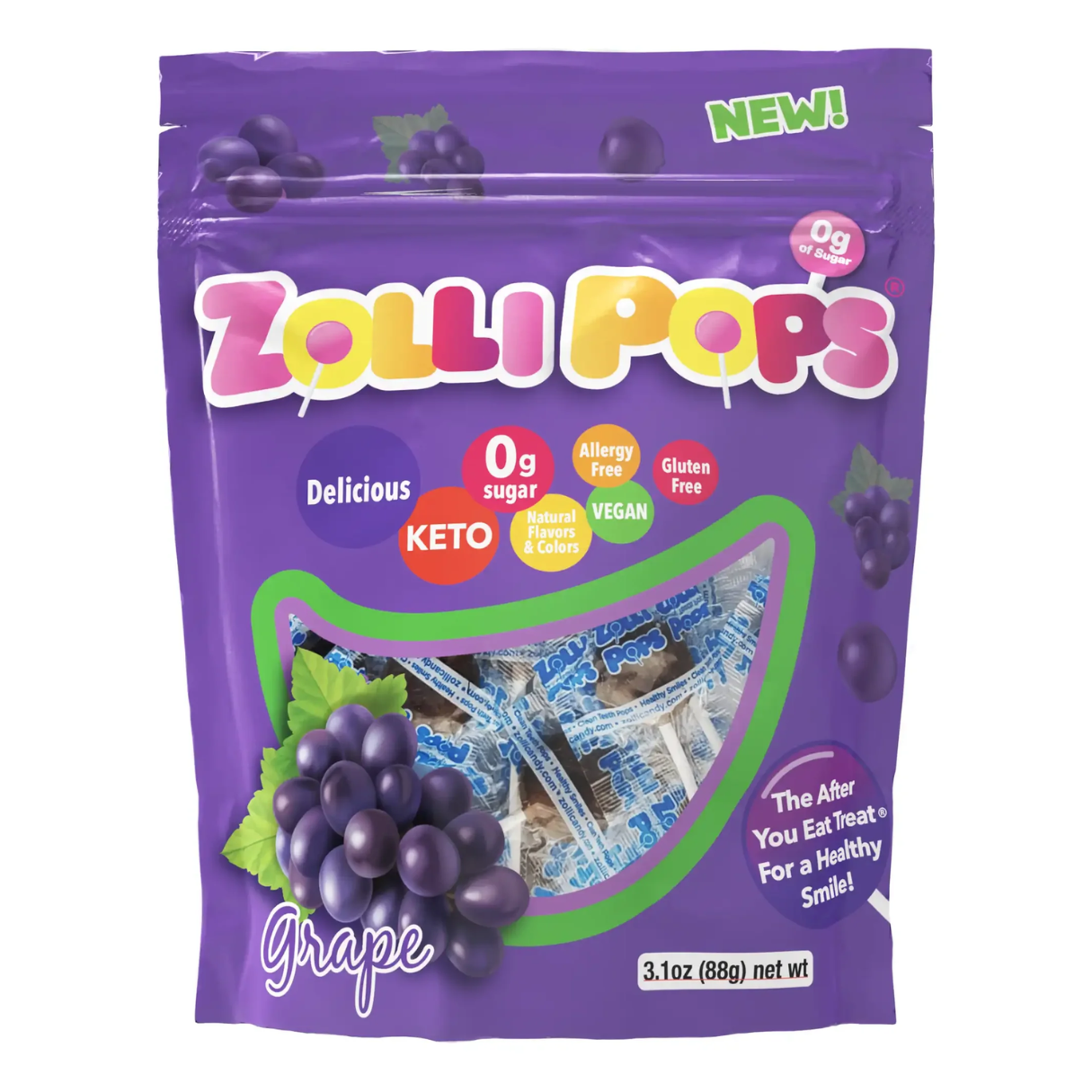 Zollipops Grape 3.1oz - 24ct – I Got Your Candy