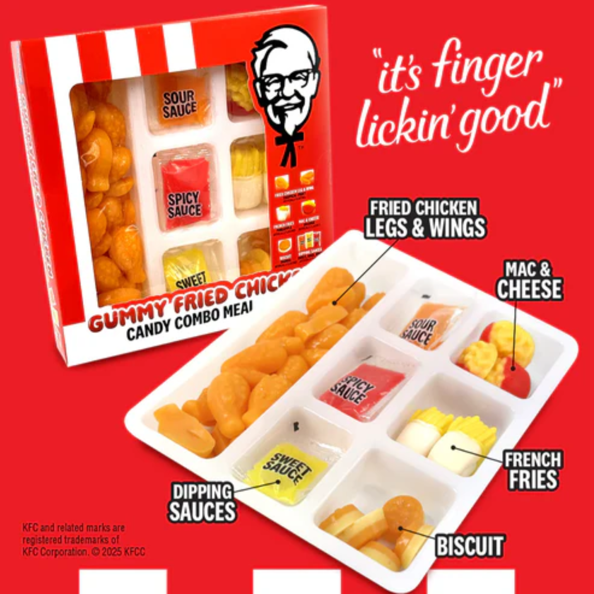 KFC Gummy Fried Chicken Candy Combo Meal 7.1oz - 12ct – I Got Your Candy
