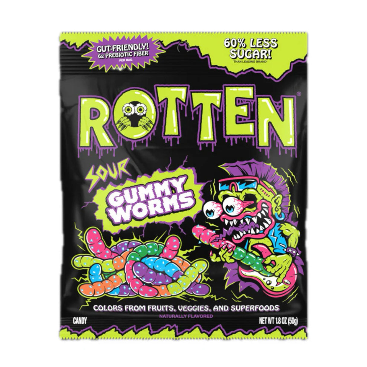 Rotten Sour Gummy Worms 1.8oz - 8ct – I Got Your Candy