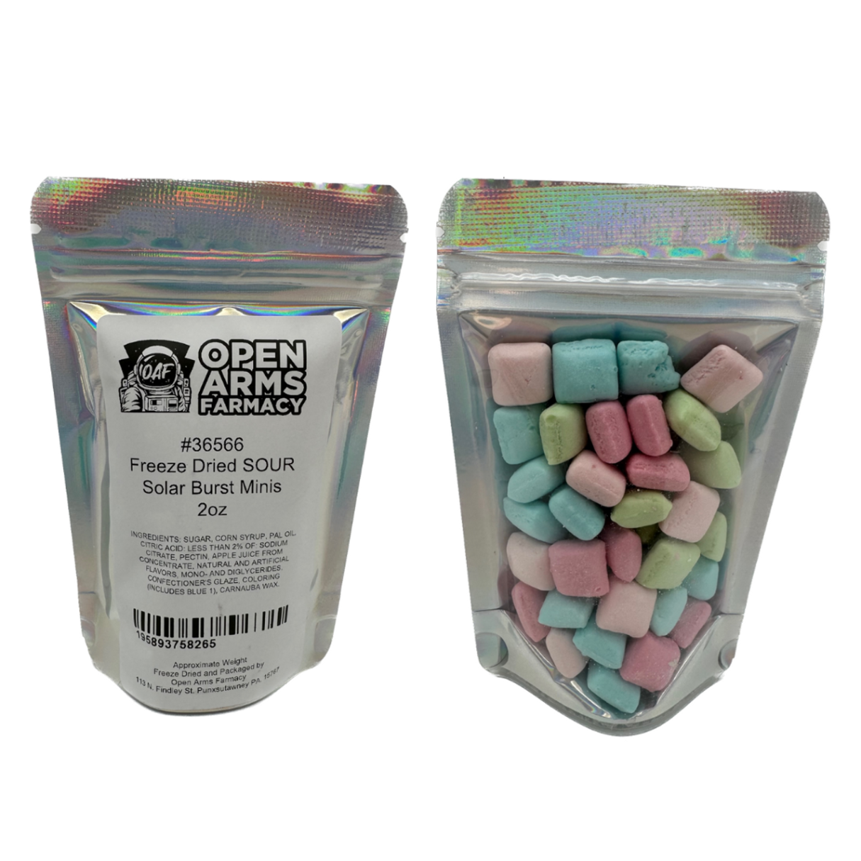 Open Arms Farmacy Freeze Dried Solar Burst Sour Candies 2oz - 12ct – I ...