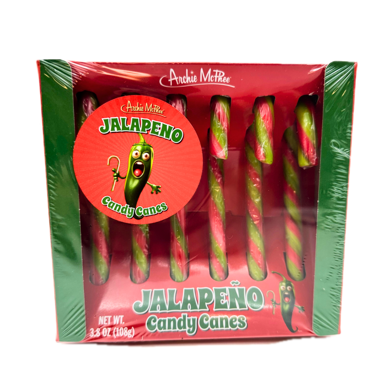Archie McPhee Jalapeno Flavored Candy Canes 3.8oz - 12ct – I Got Your Candy