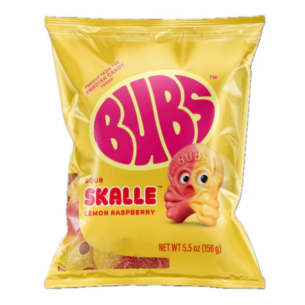 BUBS Sour Lemon Raspberry Skull Gummy Candy 5.5oz - 8ct – I Got Your Candy