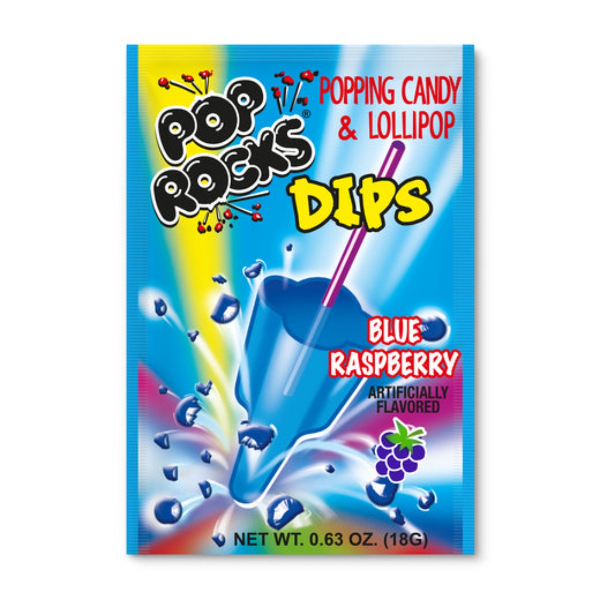 Pop Rocks Blue Raspberry Dips Popping Candy 0.63oz - 216ct – I Got Your ...