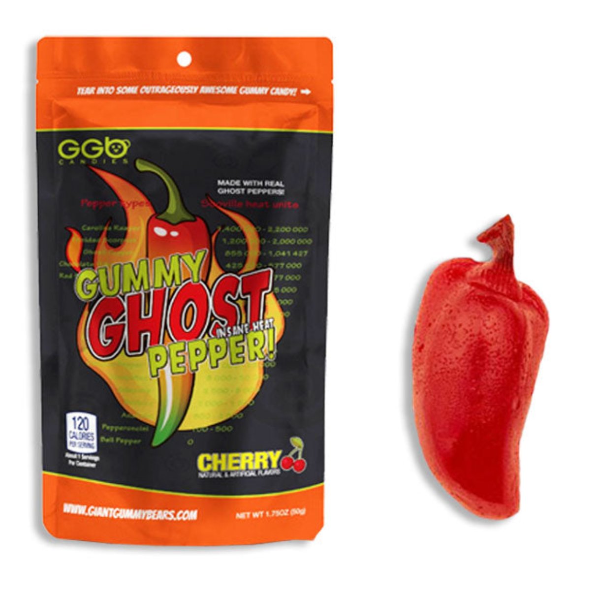 Gummy Ghost Pepper (HOT) Peg Bag 1.75oz - 12ct – I Got Your Candy