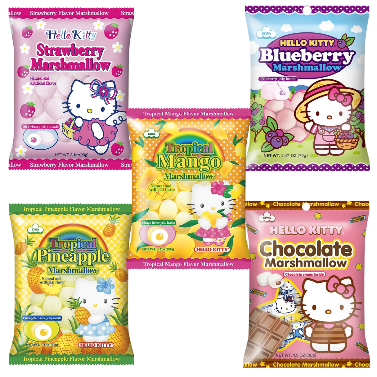 Hello Kitty Assorted Marshmallows 60ct Variety Pack – I Got Your Candy