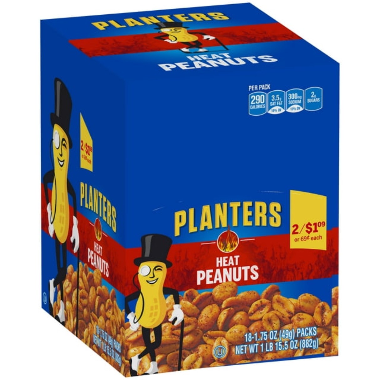 Planters Heat Peanuts 1.75oz - 18ct – I Got Your Candy