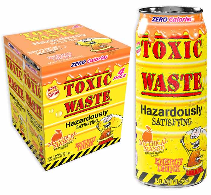 Toxic Waste Mythical Mango Energy Drink 16oz - 4ct – I Got Your Candy