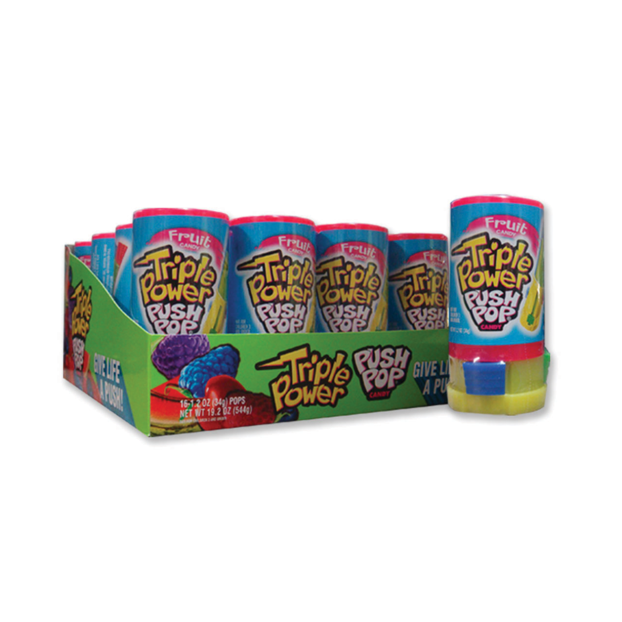 Bazooka Push Pops Triple Power 1.2oz - 16ct – I Got Your Candy