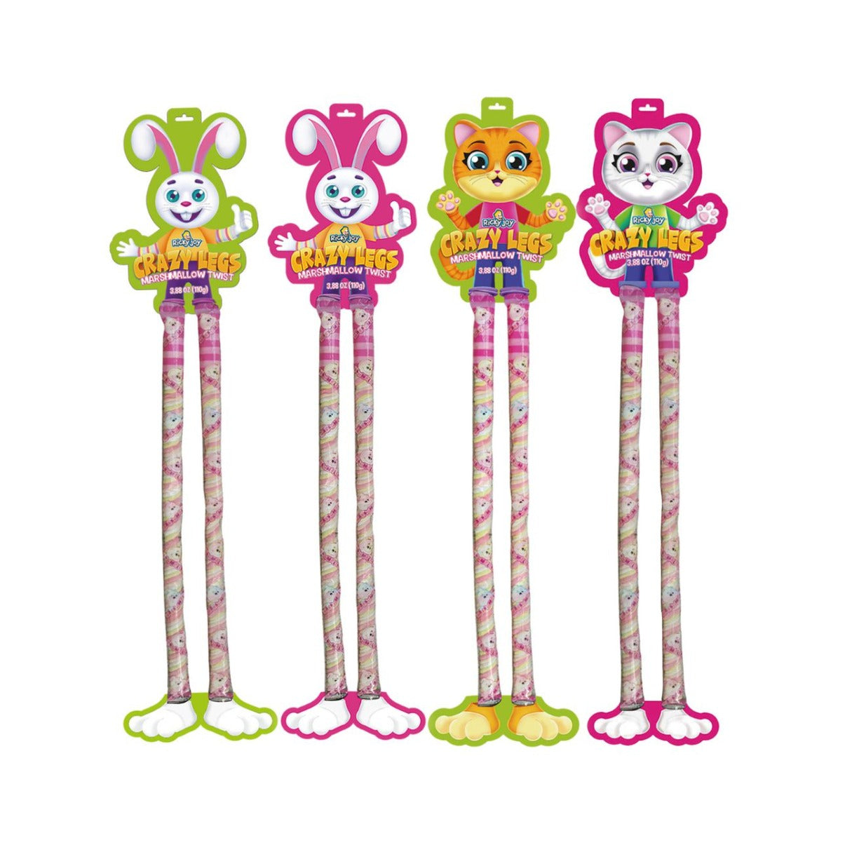 Ricky Joy Twisted Marshmallow Crazy Legs 3.88oz - 12ct – I Got Your Candy