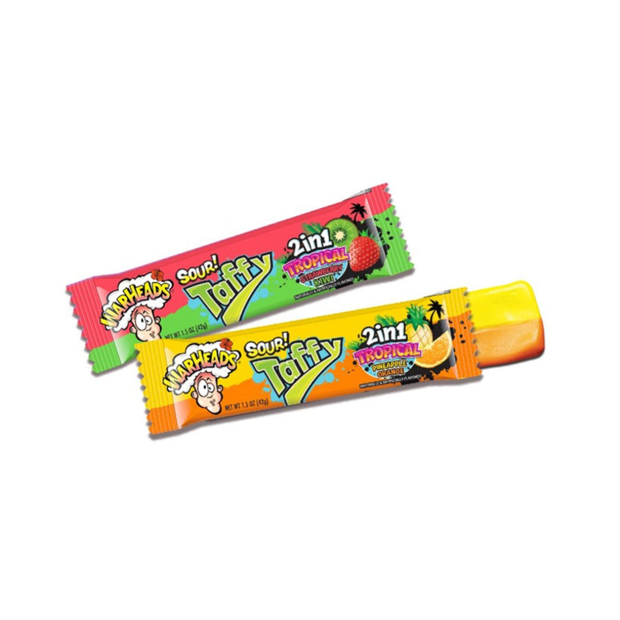 Warheads Taffy Bar 2 in 1 Tropical Bar 1.5oz - 24ct – I Got Your Candy