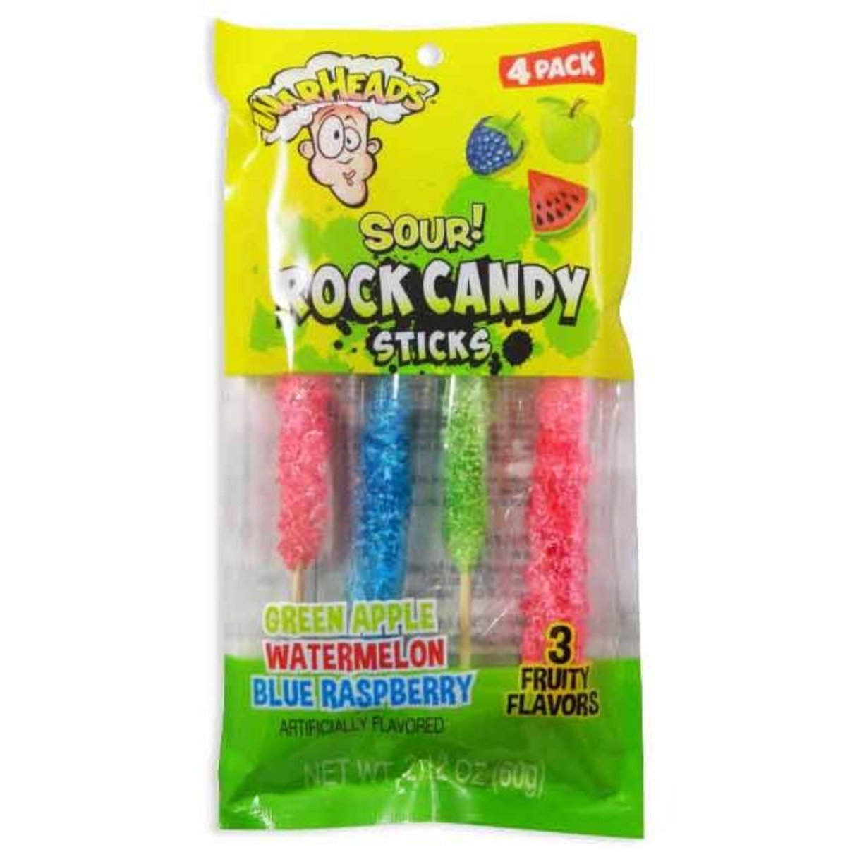 Warheads Sour Rock Candy Sticks 2.12oz - 12ct – I Got Your Candy