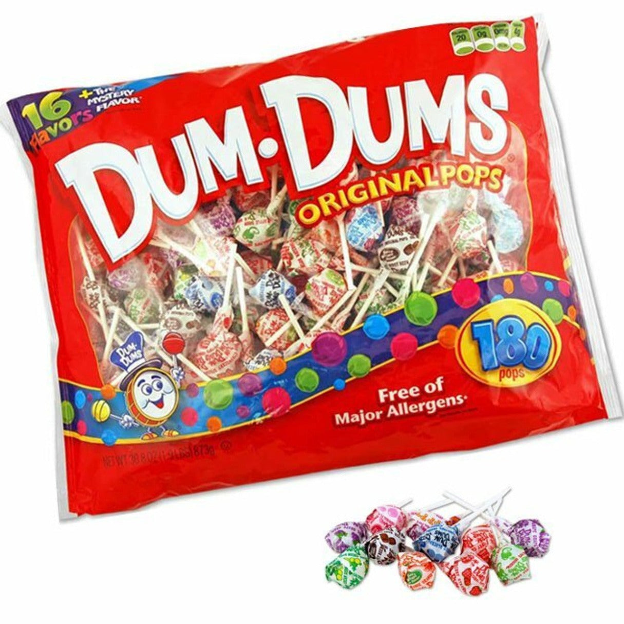 Spangler Dum Dums Original Lollipop Bag 30.8oz - 180ct – I Got Your Candy