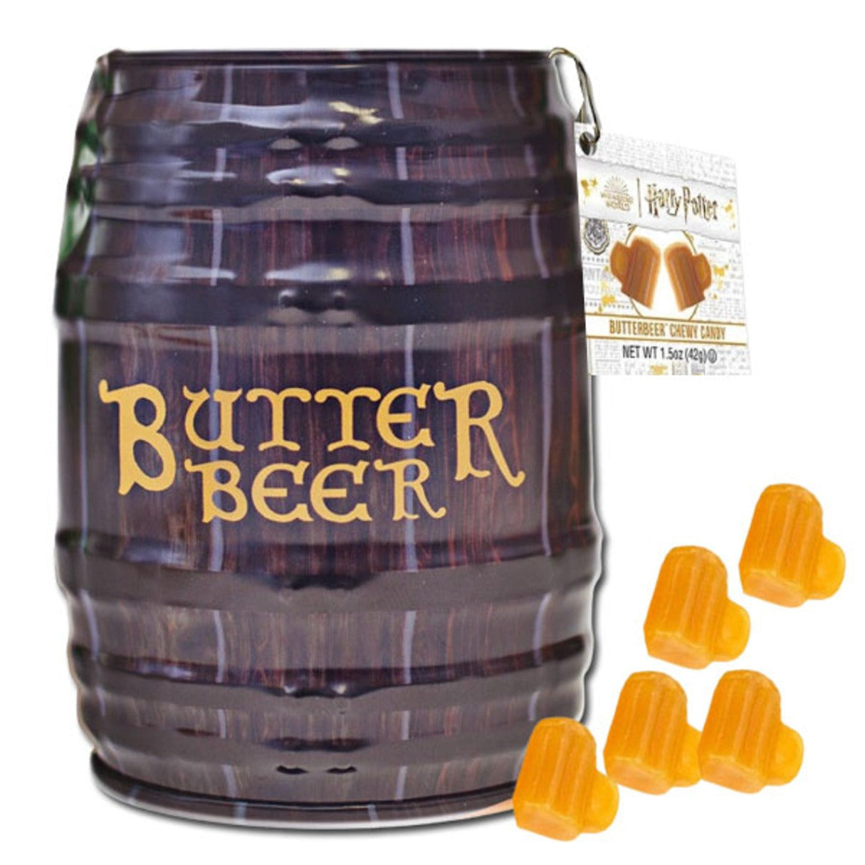 Harry Potter Butter Beer Barrel Chewy Candy Tin 1.5oz - 24ct – I Got ...