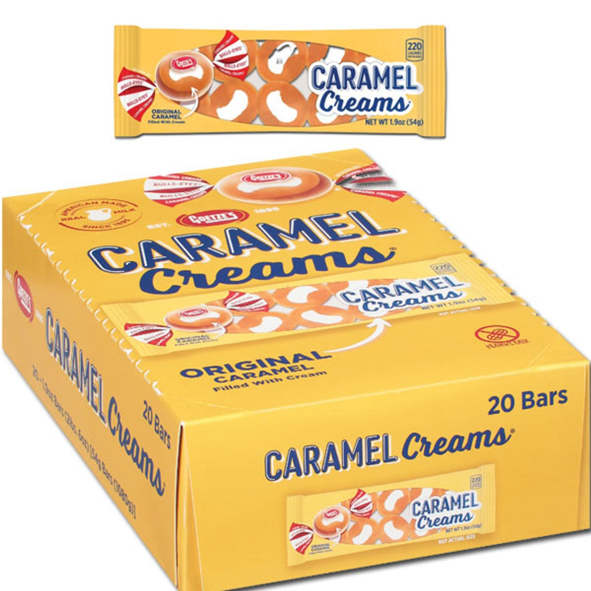 Goetzes Caramel Creams Candy Bar 1.9oz - 20ct – I Got Your Candy