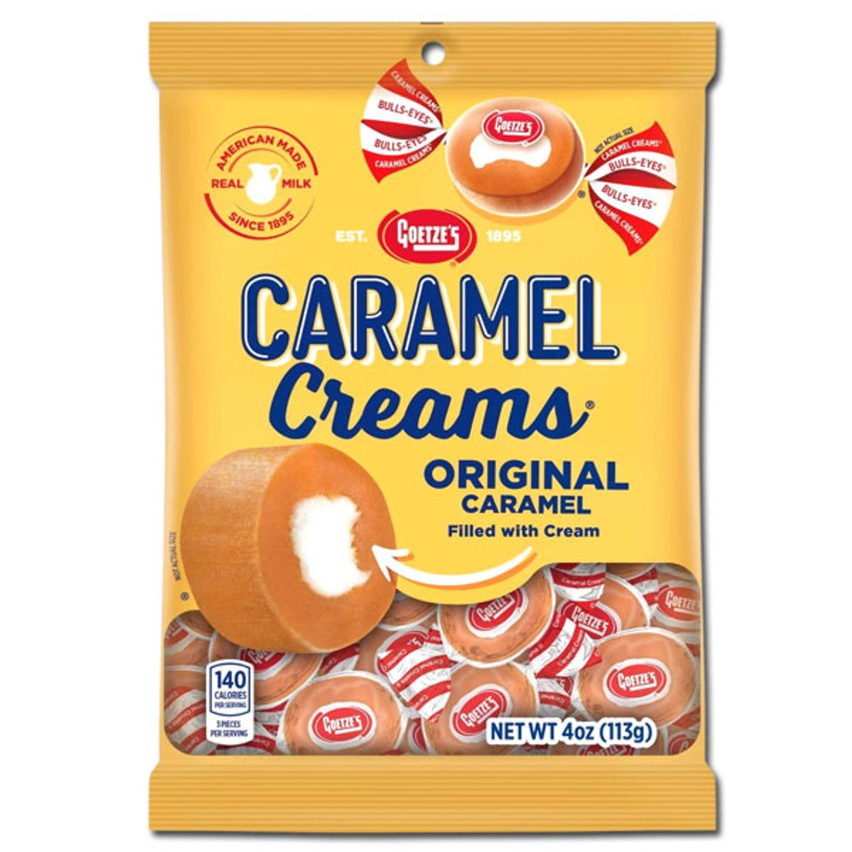 Goetzes Caramel Creams Bag 4oz - 12ct – I Got Your Candy