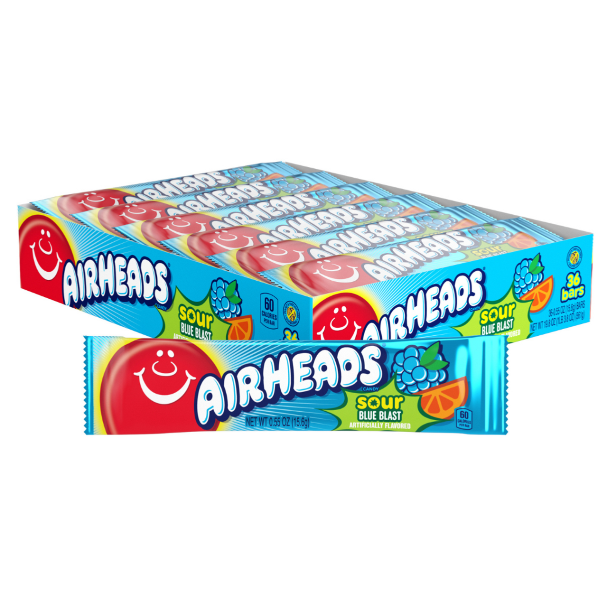 Airheads Sour Blue Blast Taffy 0.55oz - 36ct – I Got Your Candy