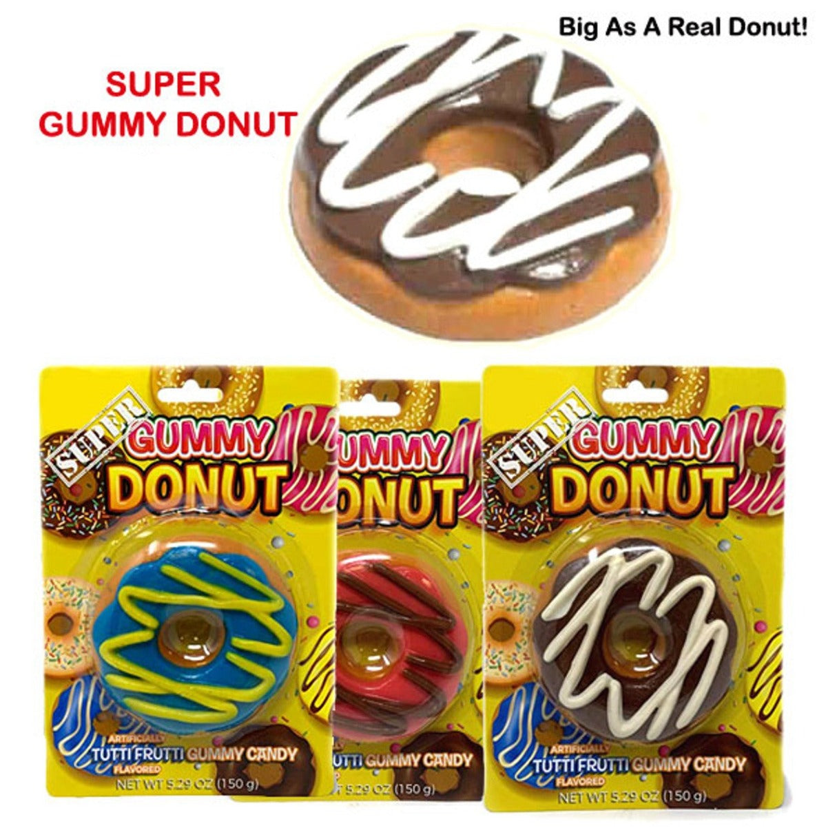 Super Gummy Donut 5.29oz - 12ct – I Got Your Candy