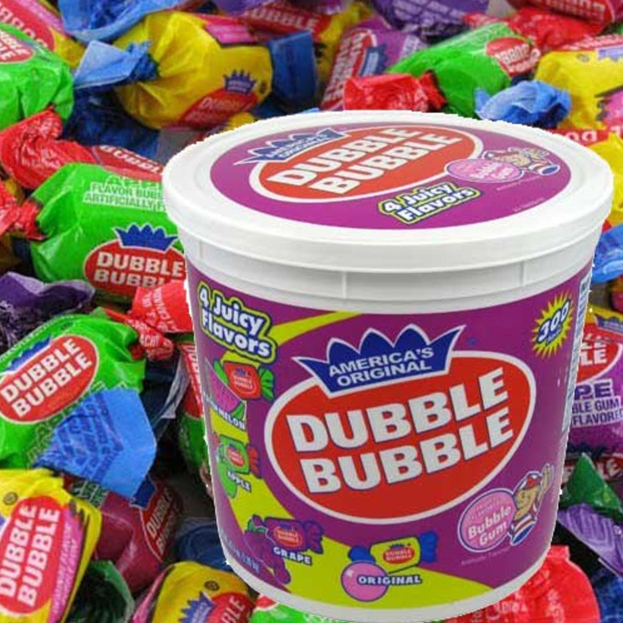Dubble Bubble Bubble Gum Bucket - 300ct – I Got Your Candy