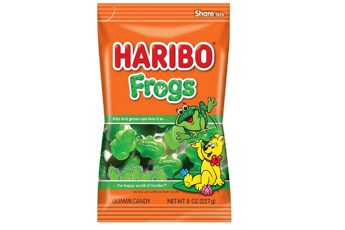 Haribo Frogs Gummi Candy Peg Bag 5oz - 12ct – I Got Your Candy