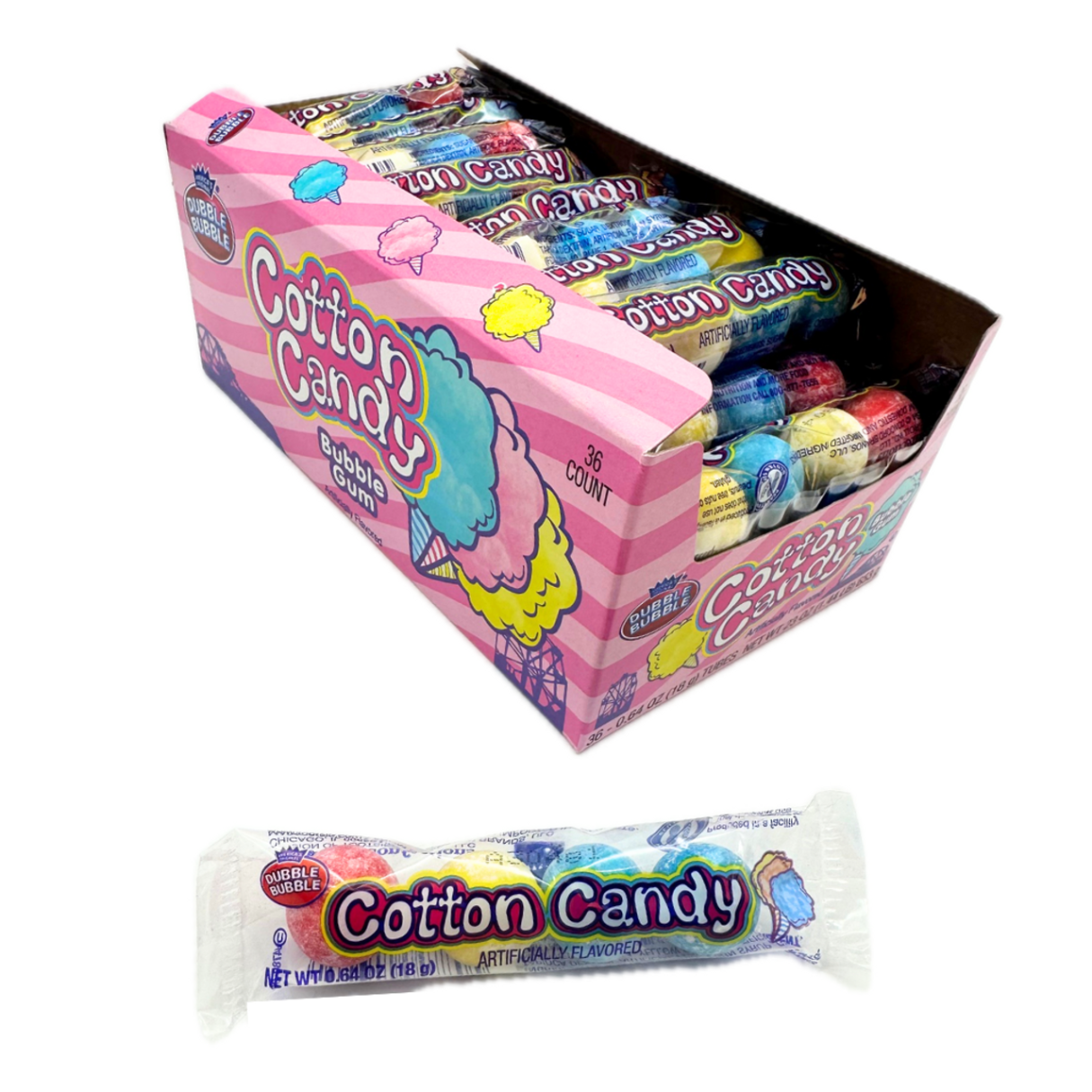 Cotton Candy Dubble Bubble Gum 4pc - 36ct – I Got Your Candy