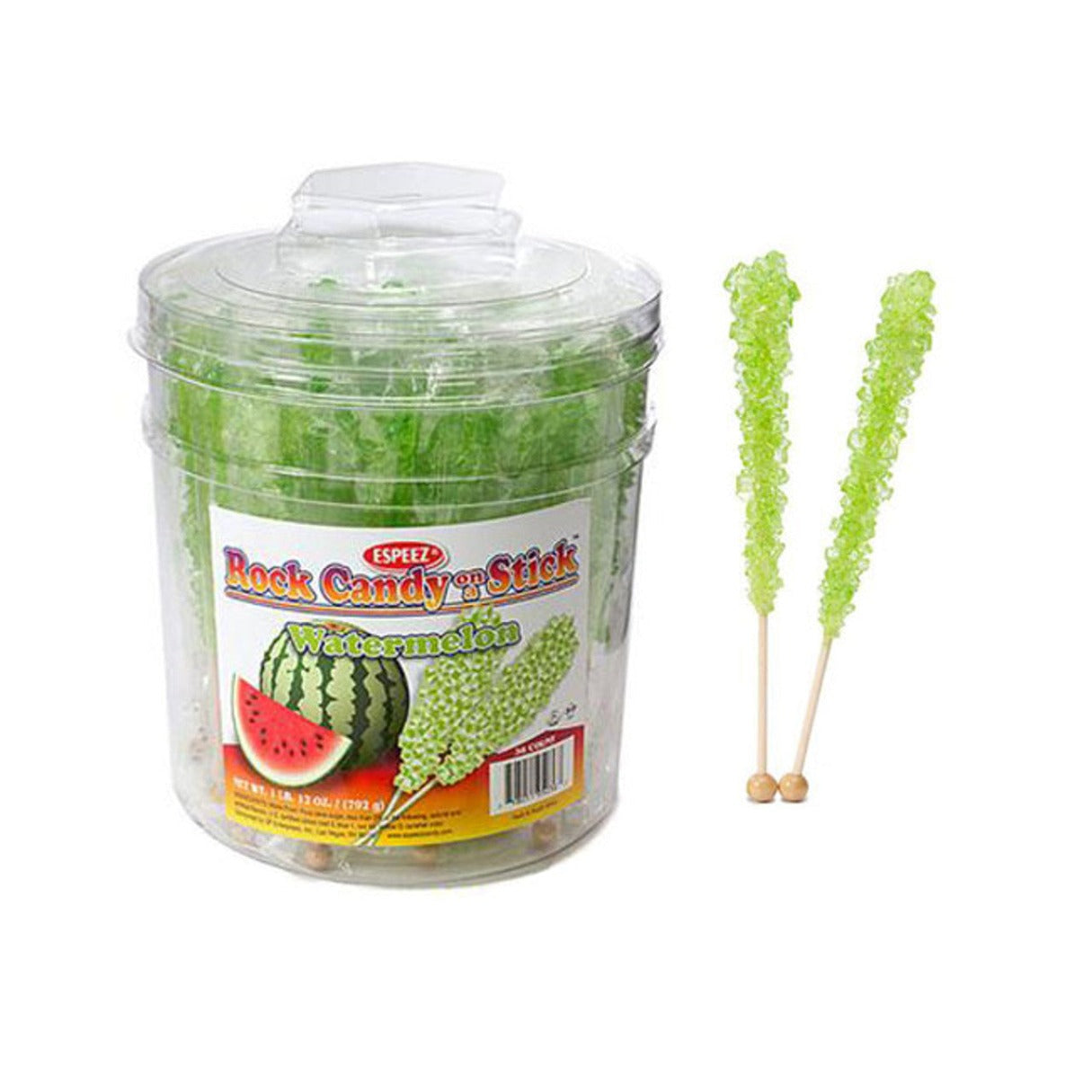 Espeez Rock Candy Sticks Light Green Watermelon Jar 0.8oz - 36ct – I ...