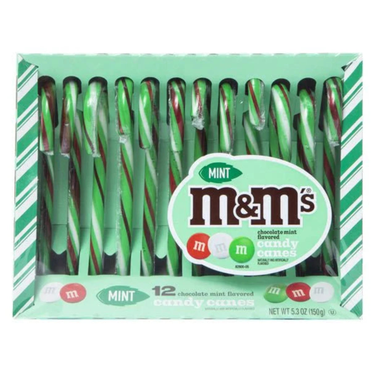 M&M's Chocolate Mint Candy Canes 5.3oz - 12ct – I Got Your Candy