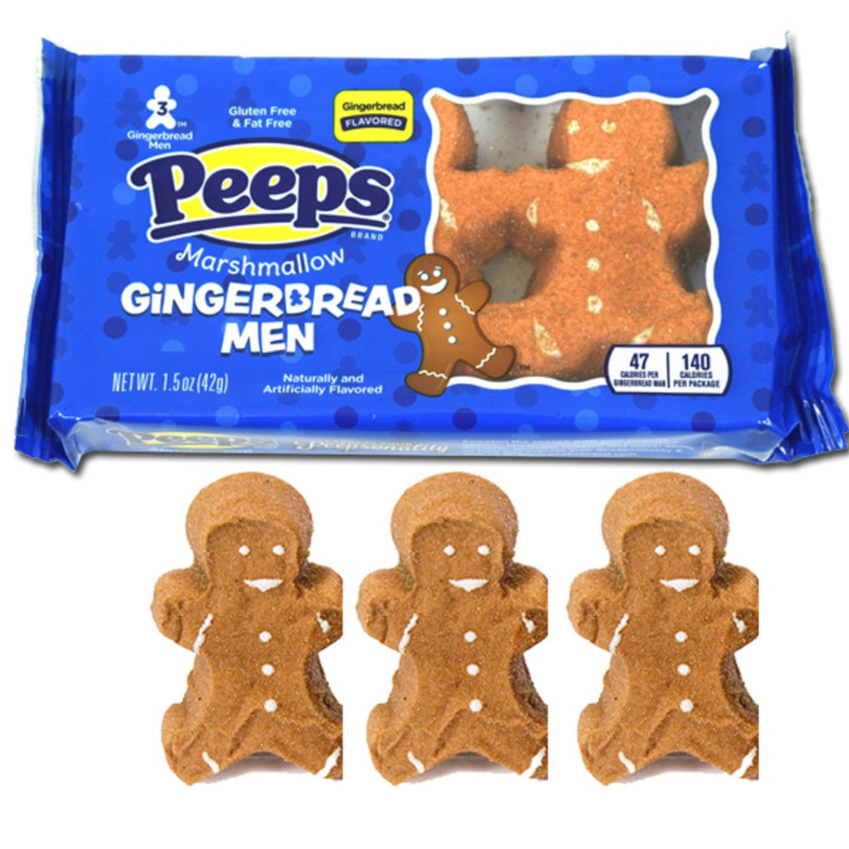 Peeps Gingerbread Men 3pc 1.5oz - 24ct – I Got Your Candy