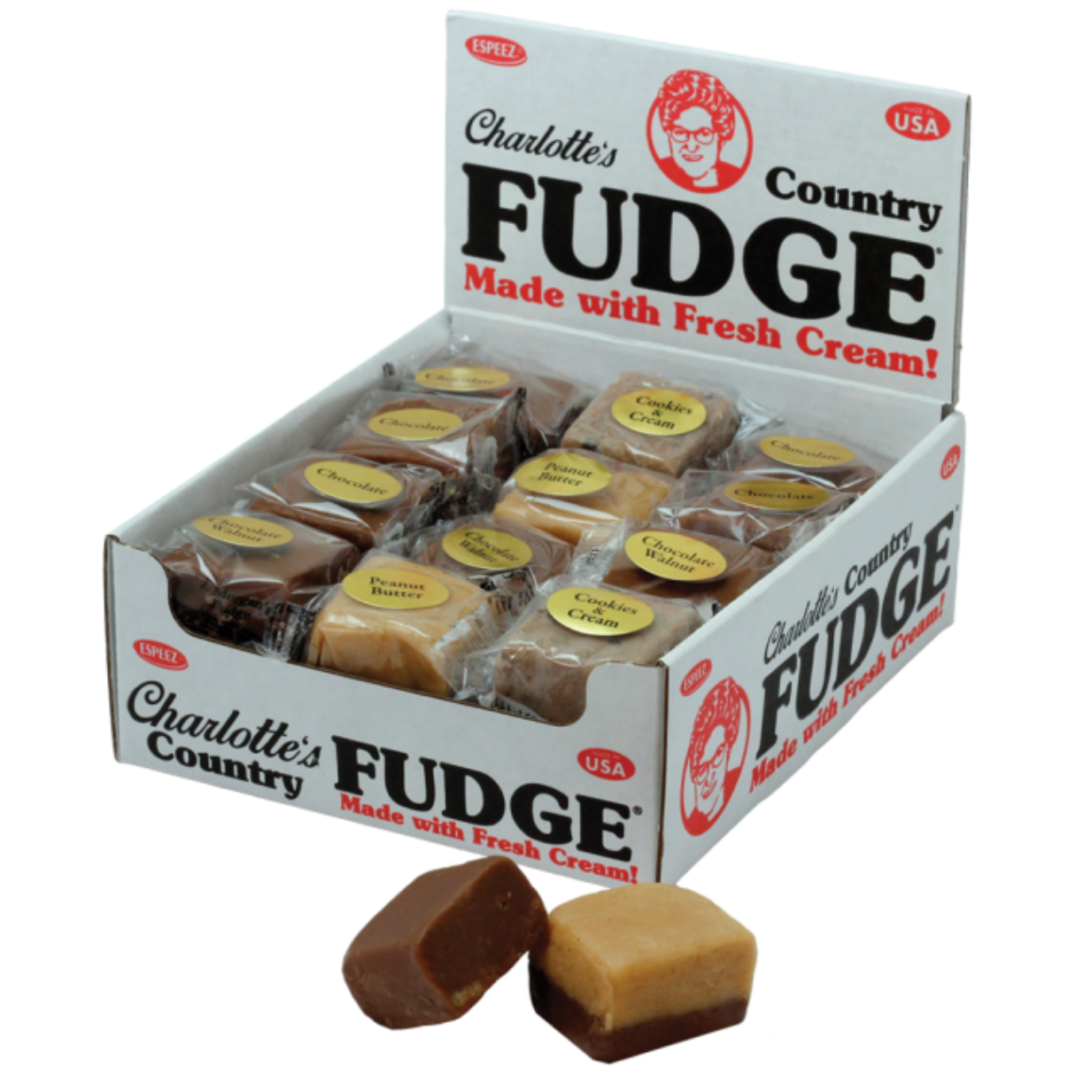Espeez Charlotte's Country Fudge Display 1.25oz - 24ct – I Got Your Candy