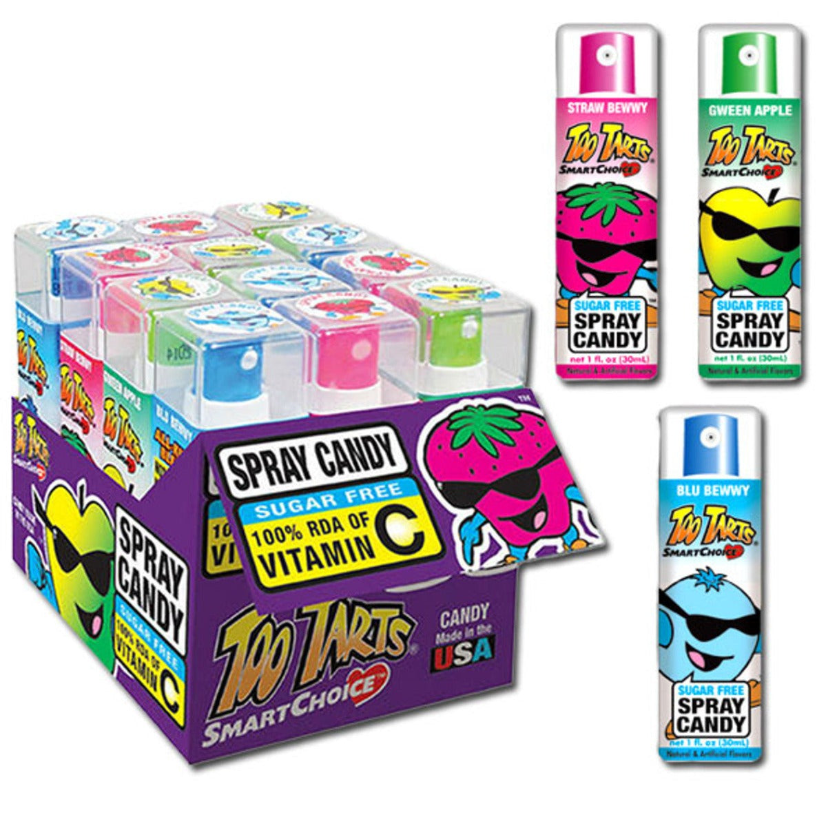 Too Tart Sugar Free Sour Spray Candy 1oz - 12ct – I Got Your Candy