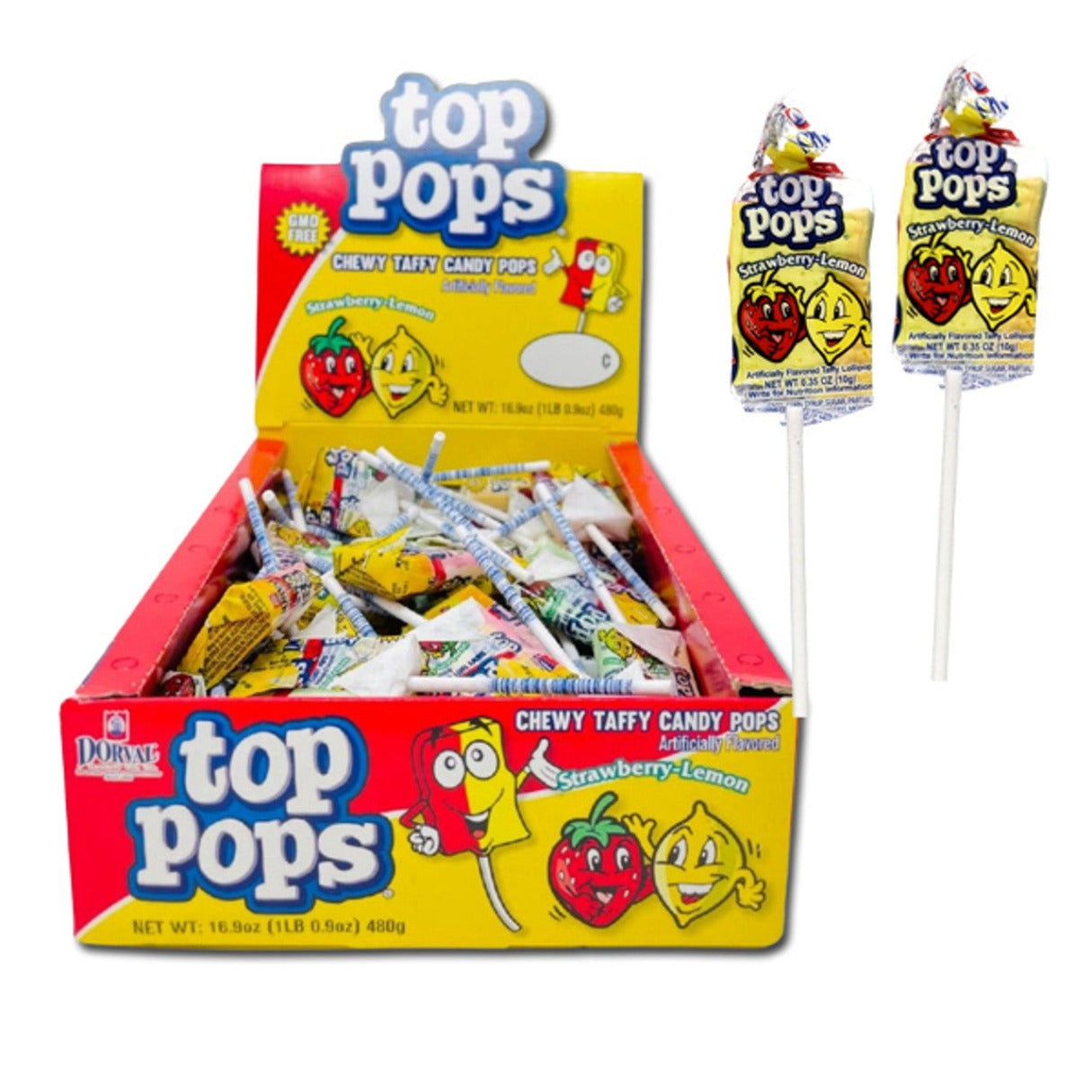 Dorval Top Pops Strawberry/Lemon - 12ct – I Got Your Candy