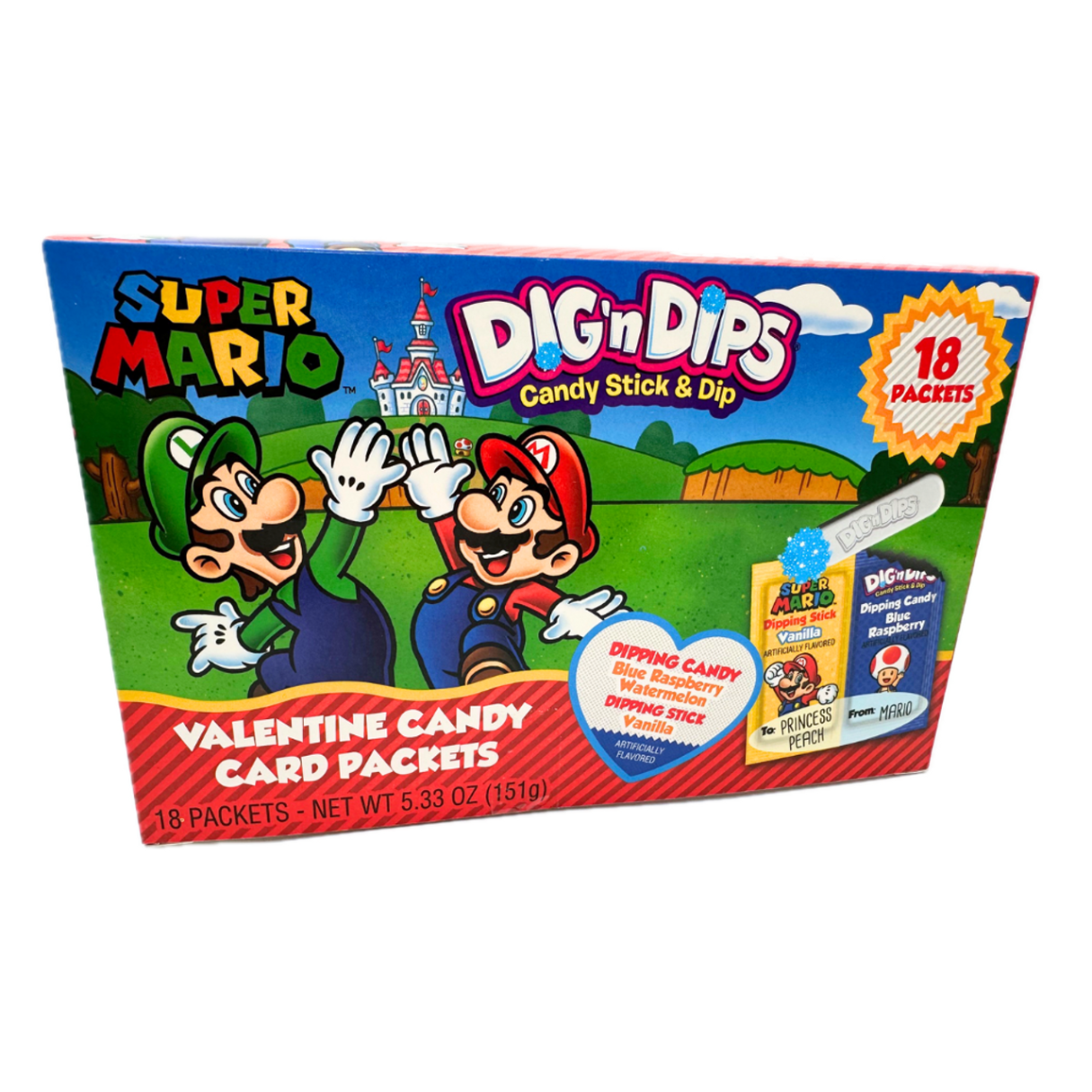 Super Mario Dig 'n Dips Valentine Candy Card Packets - 6ct – I Got Your ...