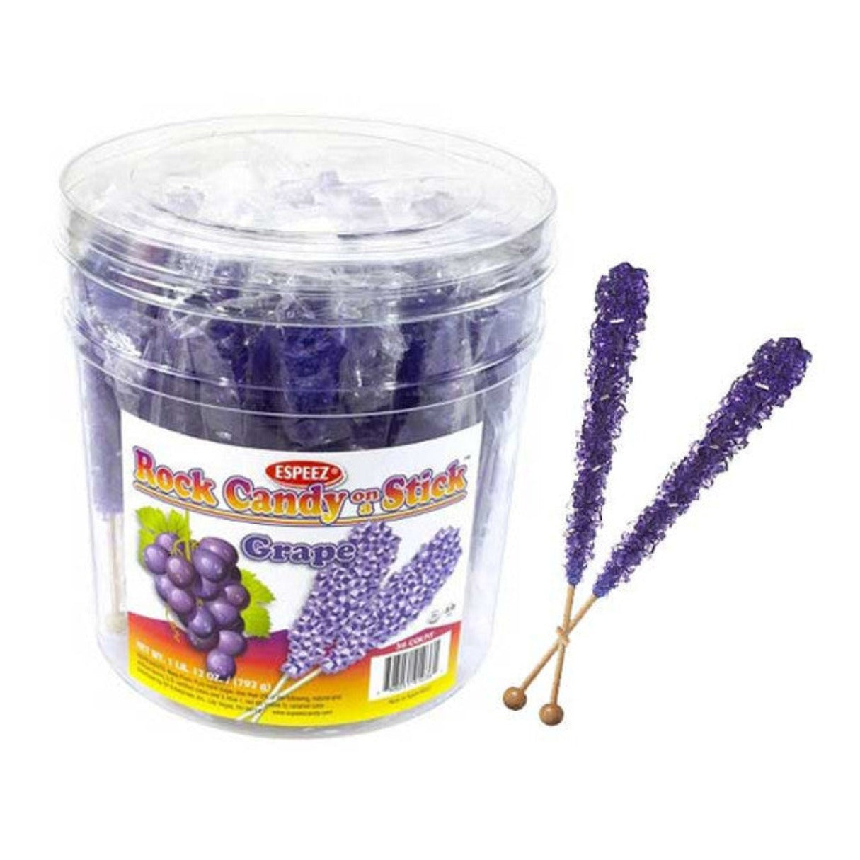 Espeez Rock Candy Sticks Purple Grape Jar 0.8oz - 36ct – I Got Your Candy