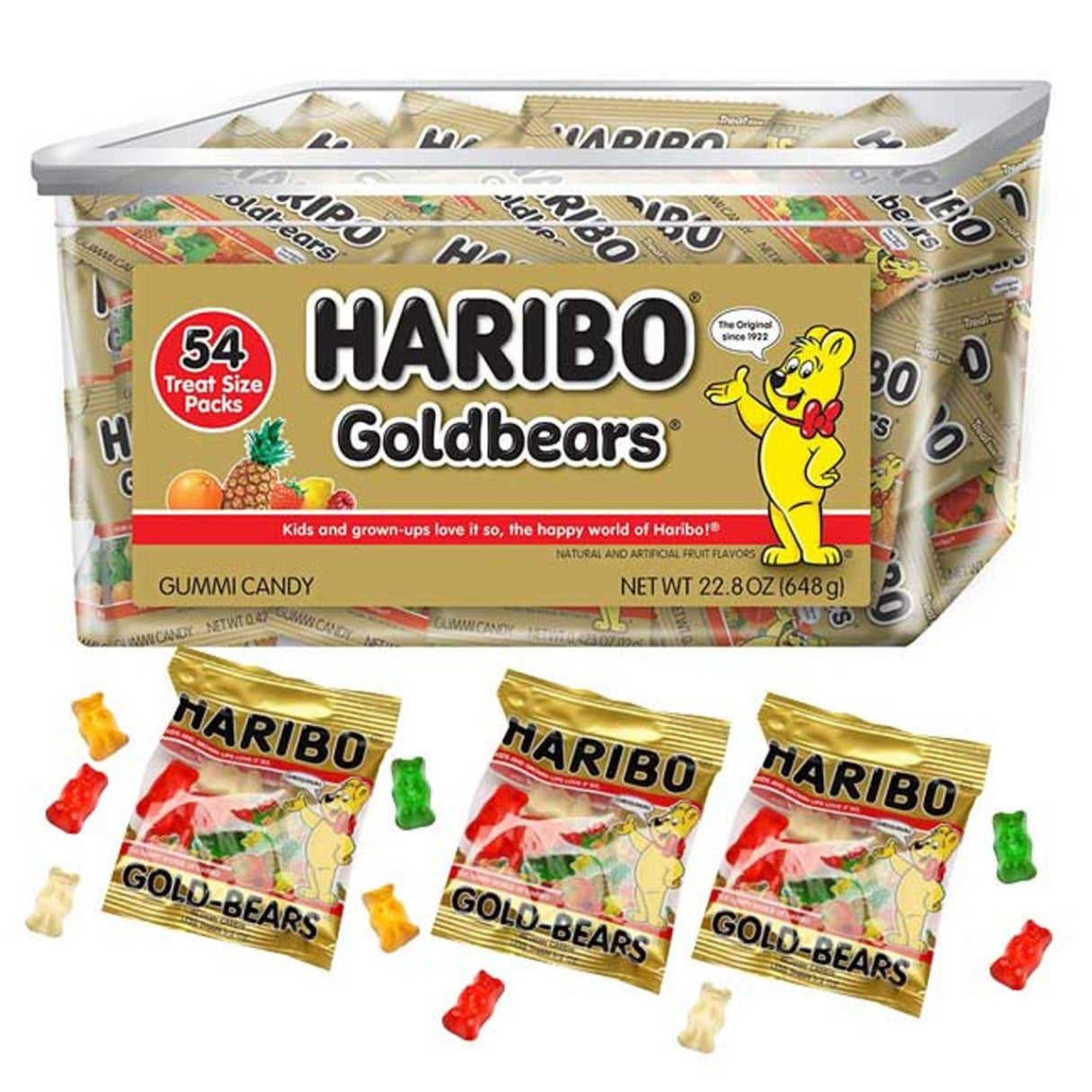 Haribo Gold Mini Packs Gummi Bears 0.5oz - 54ct – I Got Your Candy