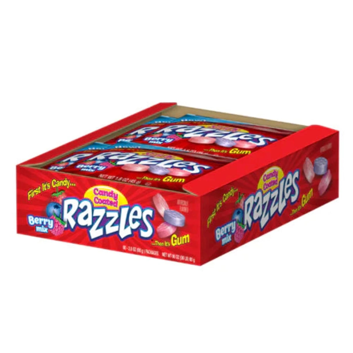 Razzles Mixed Berry 1.6oz - 24ct – I Got Your Candy