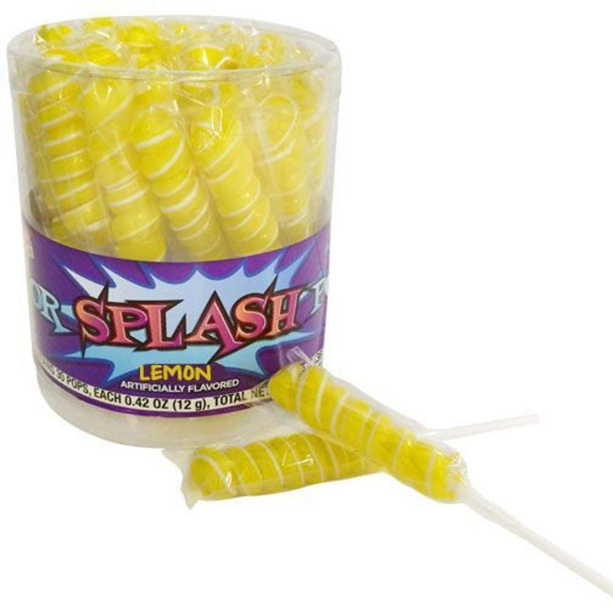Albert's Splash Lemon Swirl Lollipops .42oz - 30ct – I Got Your Candy